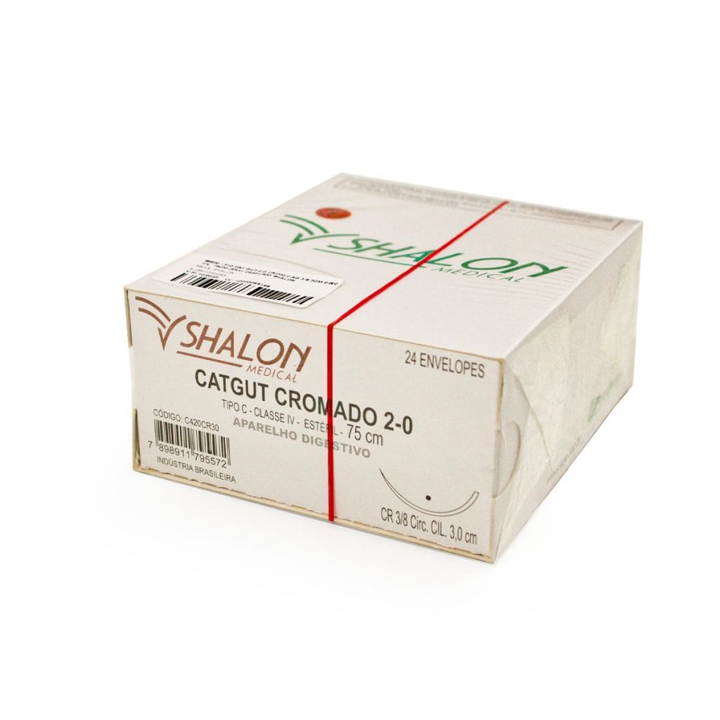 CATGUT CROMADO 2-0 C/AG.4 MR CX 24 ENV (C420MR40) - SHALON
